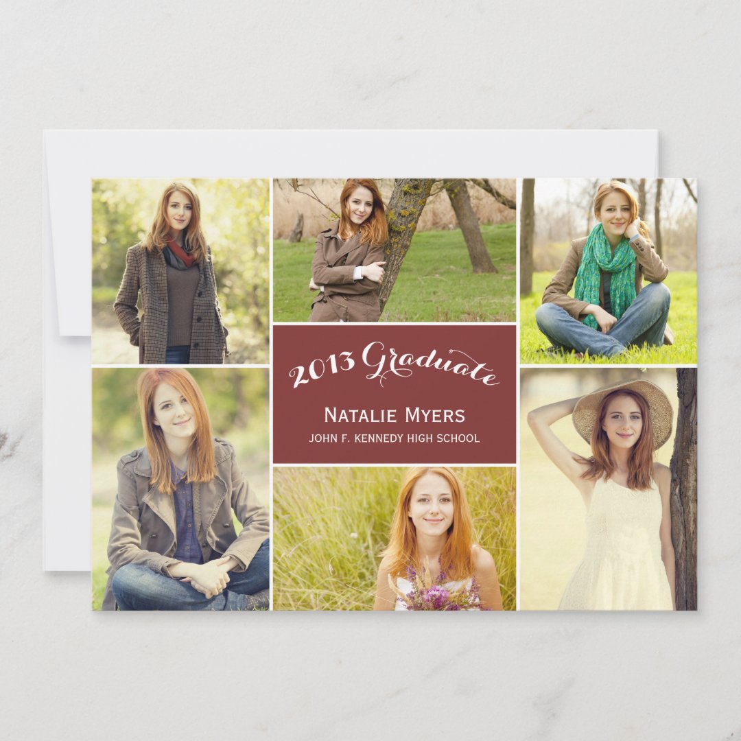 Stylish Collage Graduation Invitation Announcement | Zazzle