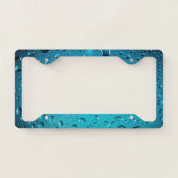Stylish Cool Blue water drops License Plate Frame | Zazzle