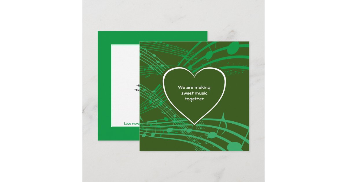 Stylish Couples MAKING SWEET MUSIC Valentines Card | Zazzle