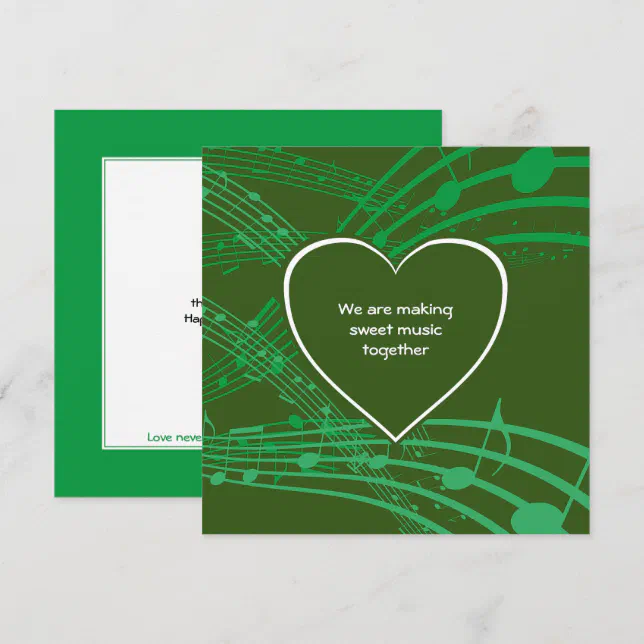 Stylish Couples MAKING SWEET MUSIC Valentines Card | Zazzle