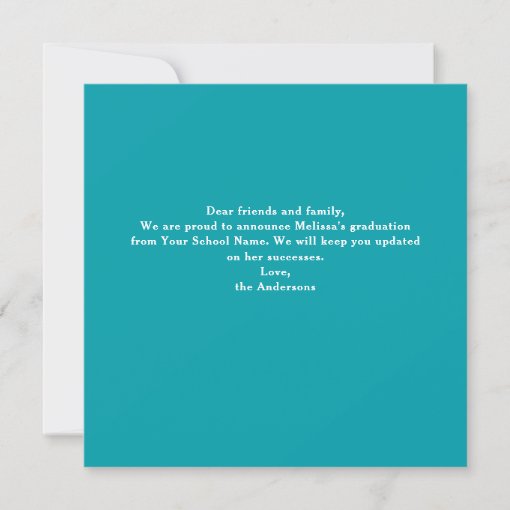 Stylish Custom 8 Photo Collage Teal Graduation Ann Announcement | Zazzle