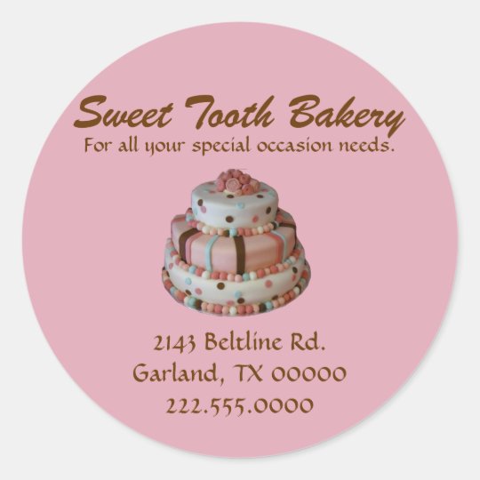 Stylish Custom Cake Bakery Box Stickers | Zazzle.com