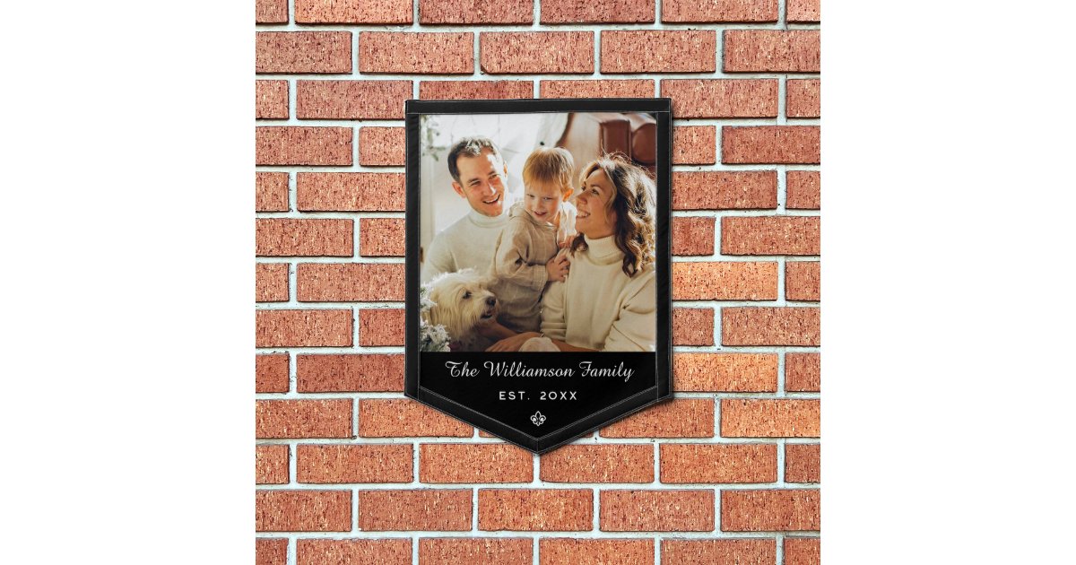 Stylish Custom Family Photo Pennant | Zazzle