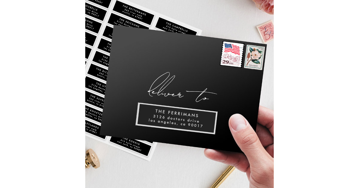 Stylish Custom individual wedding guest address Sticker | Zazzle