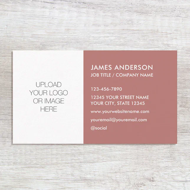 Stylish Custom Logo Minimalist Desert Rose Business Card | Zazzle