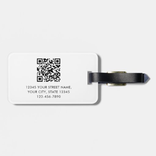 Stylish Custom Photos QR Code White Luggage Tag | Zazzle