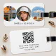Stylish Custom Photos QR Code White Luggage Tag | Zazzle