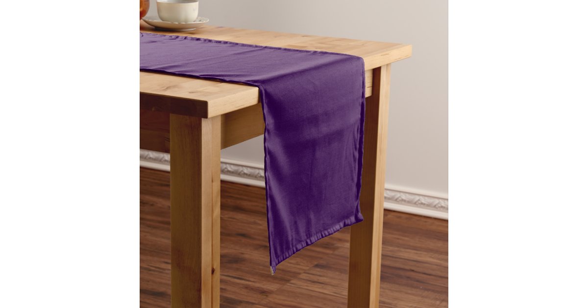 Stylish Custom Template Dark Purple Solid Color Long Table Runner | Zazzle