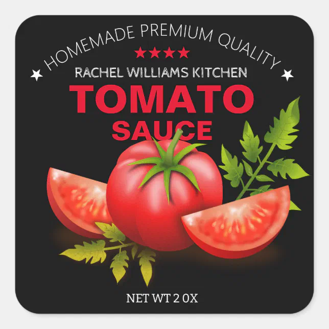 Stylish Custom Tomato Sauce Stickers for Labels | Zazzle