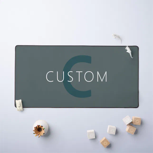 Stylish Customizable Monogram Template Desk Mat | Zazzle