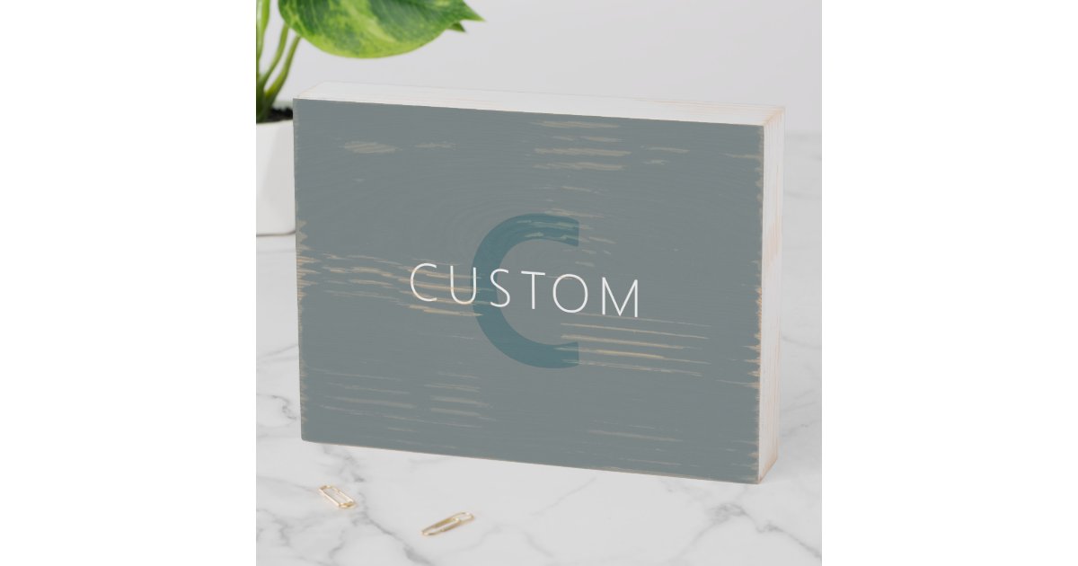 Stylish Customizable Monogram Template Wooden Box Sign | Zazzle
