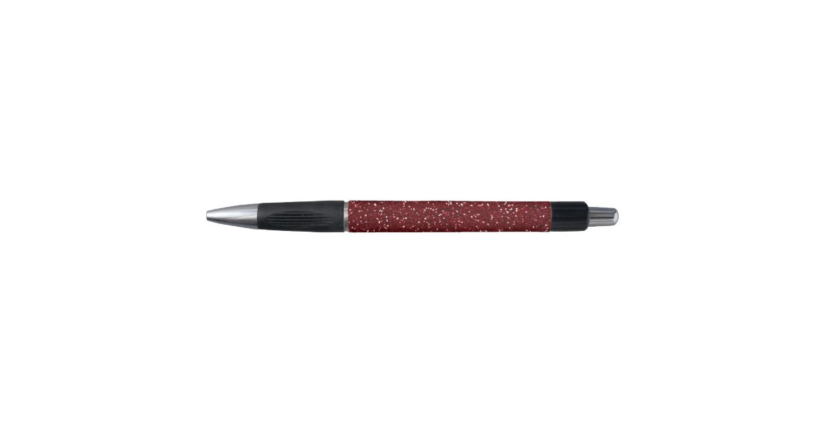 Stylish Dark Red Glitter Pen | Zazzle