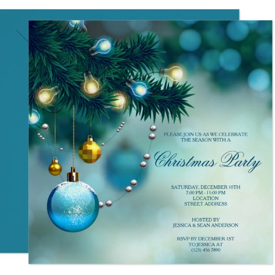 Stylish Decorations Christmas Party Invitation | Zazzle.com