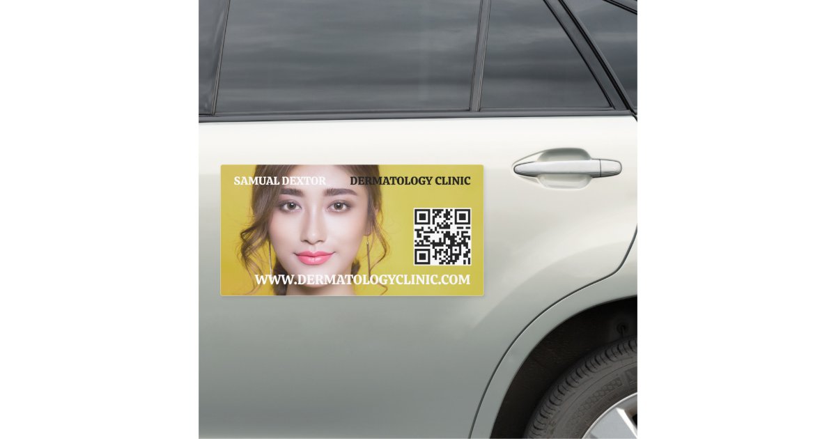 Stylish Dermatologist, Dermatology Clinic, QR Code Car Magnet | Zazzle