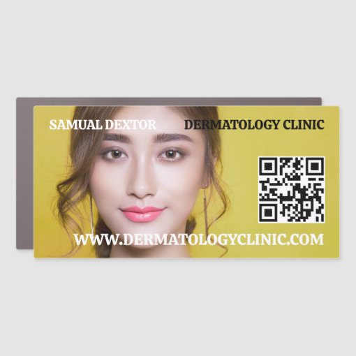 Stylish Dermatologist, Dermatology Clinic, QR Code Car Magnet | Zazzle