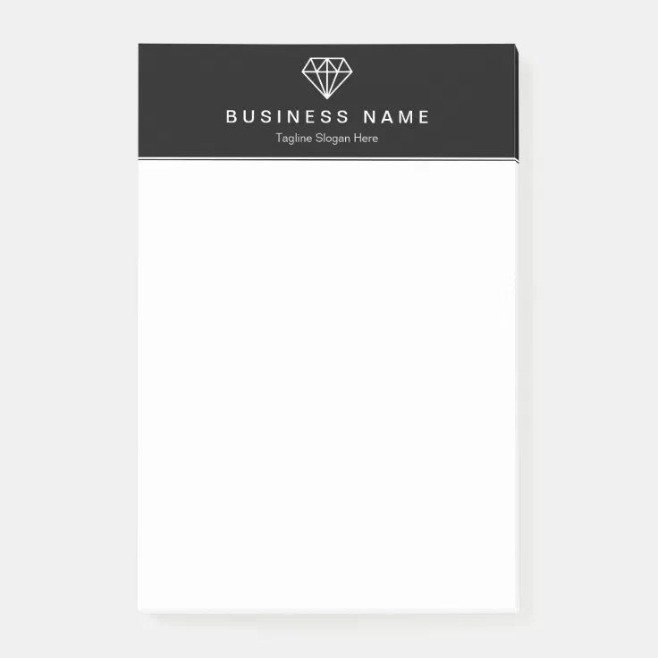 Stylish Diamond Logo Classic Black and White Post-it Notes | Zazzle