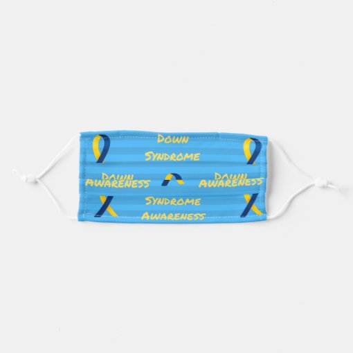 Stylish Down Syndrome Awareness Ribbon Reusable Adult Cloth Face Mask ...