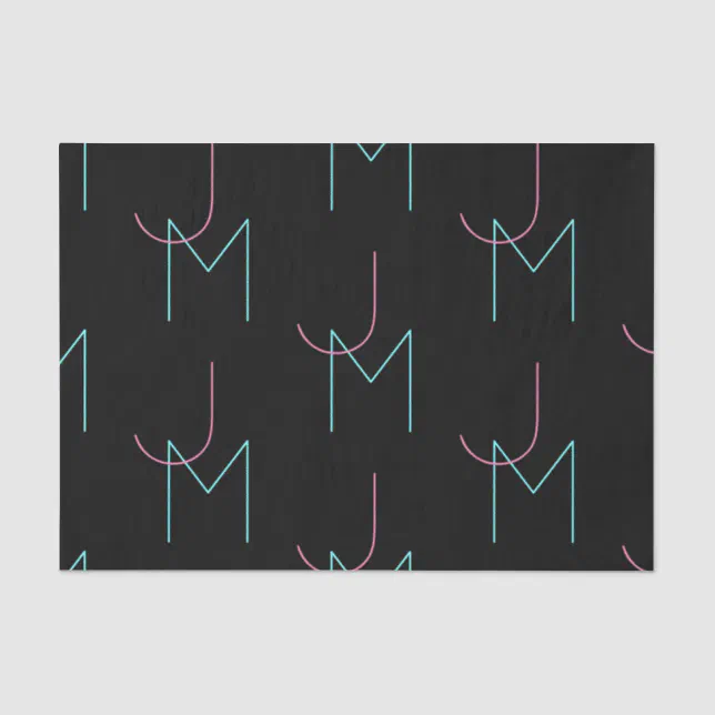 Stylish Editable Any Two Modern Tiled Initials Tissue Paper | Zazzle