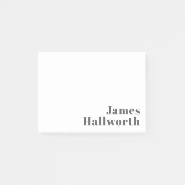 Stylish Editable Retro Modern Text | Grey Post-it Notes | Zazzle