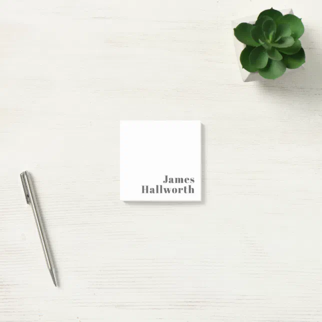 Stylish Editable Retro Modern Text | Grey Post-it Notes | Zazzle