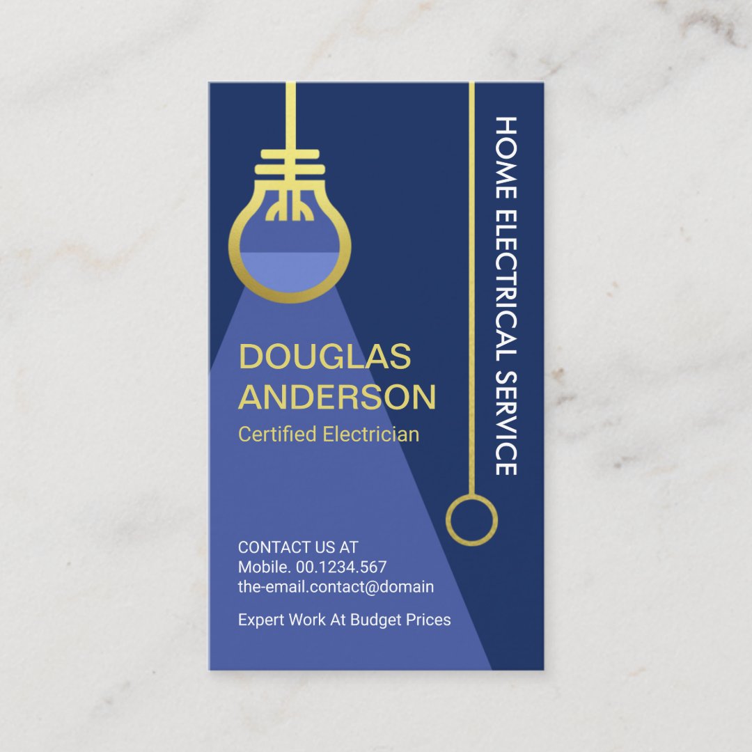 Stylish Electric Light Bulb Switch Circuit Business Card | Zazzle