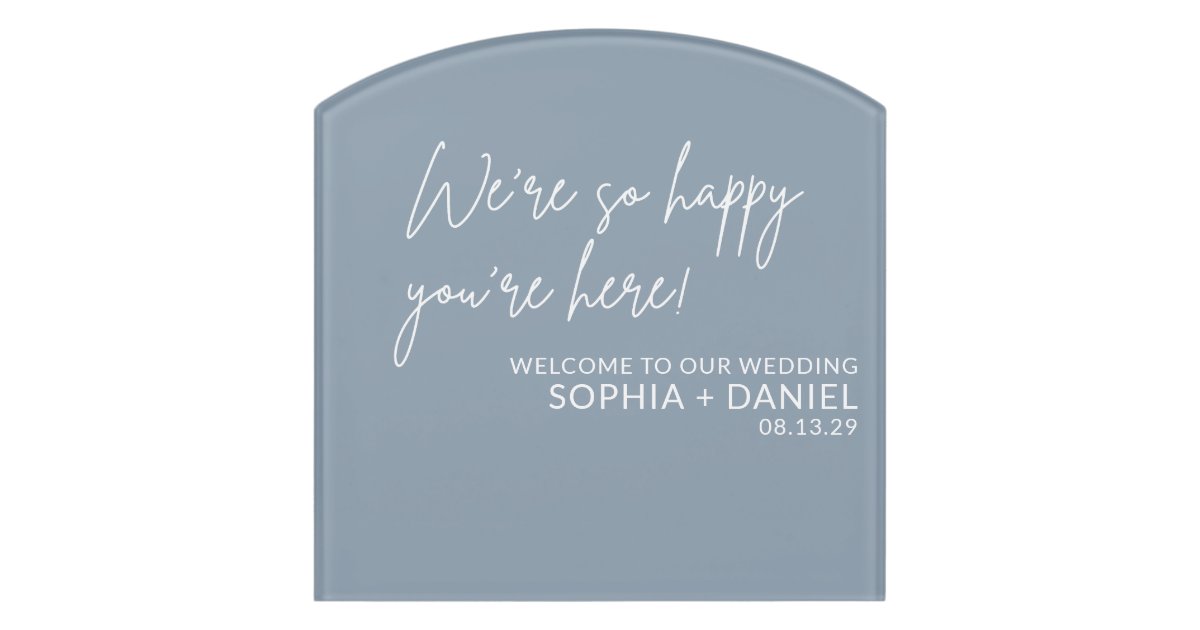 Stylish Elegant Calligraphy Welcome Wedding Door Sign | Zazzle