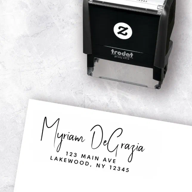 Stylish Elegant Modern Script Minimalist Trendy Self-inking Stamp | Zazzle