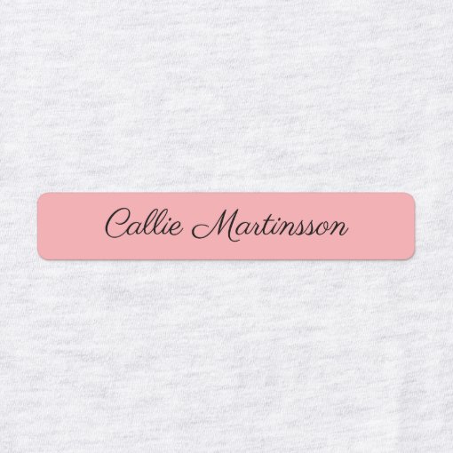 Stylish Elegant Pink Calligraphy Script Kids' Labels | Zazzle