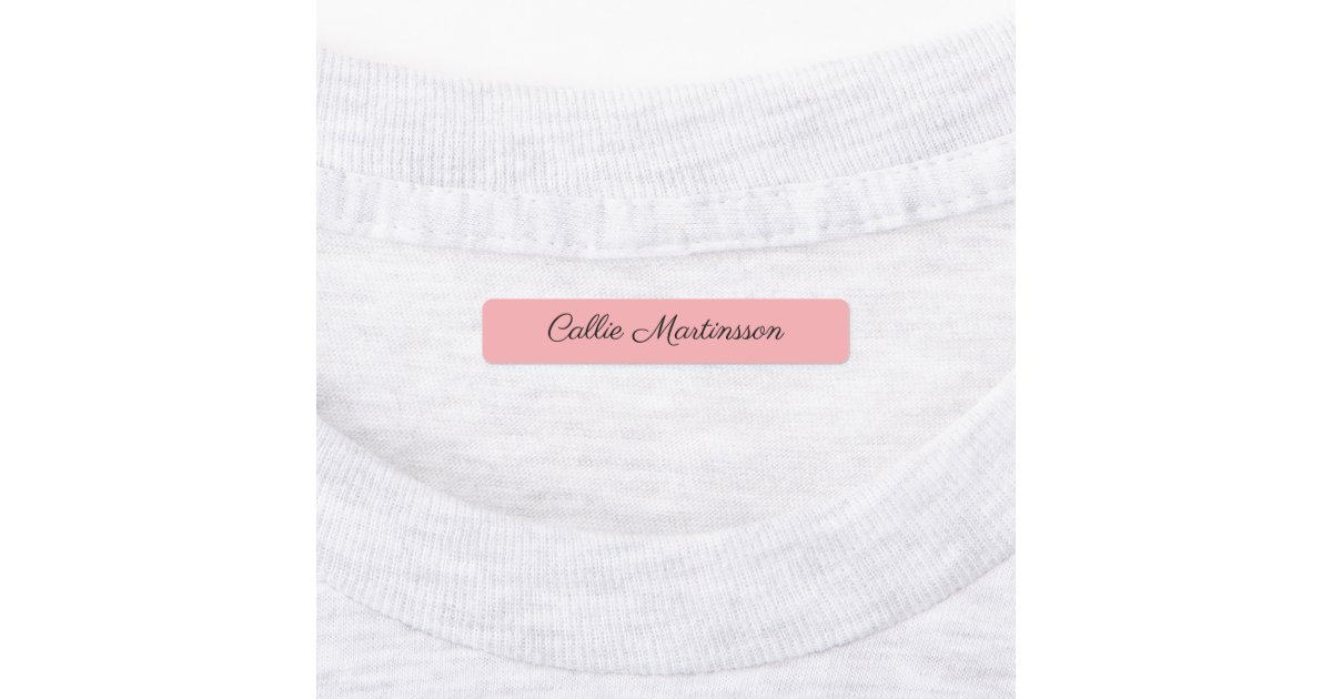 Stylish Elegant Pink Calligraphy Script Kids' Labels | Zazzle