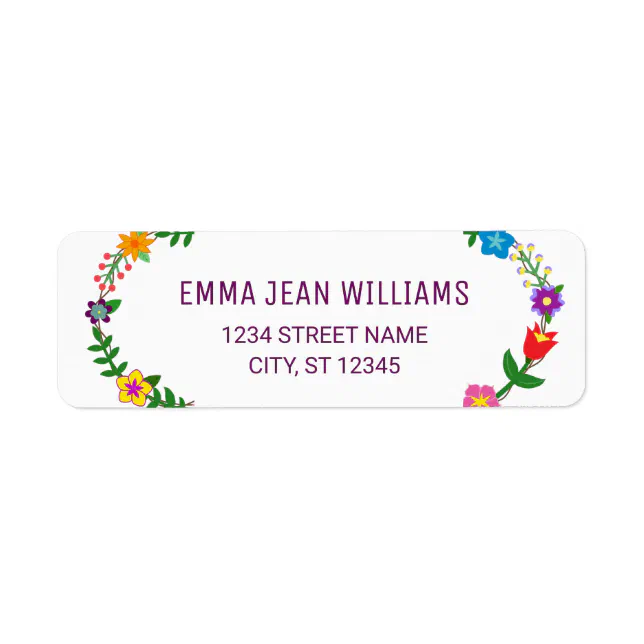 Stylish Elegant Script Flowers Floral Modern Label | Zazzle