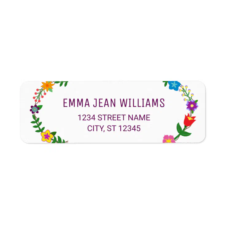 Stylish Elegant Script Flowers Floral Modern Label | Zazzle