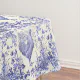 Stylish Elegant Vintage Rooster Blue Floral Toile Tablecloth | Zazzle