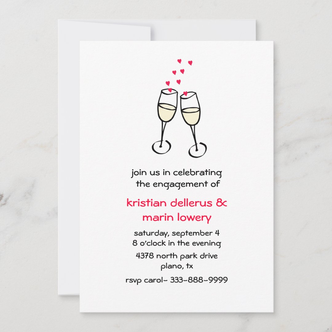 Stylish Engagement Toast Party Invitation | Zazzle