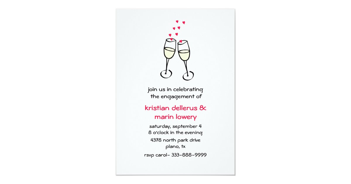 Stylish Engagement Toast Party Invitation | Zazzle.com