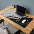 Stylish faux Crystal silver and black Personalized Desk Mat | Zazzle