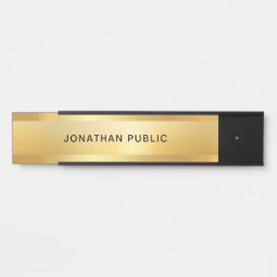 Stylish Faux Gold Modern Glamorous Template Door Sign | Zazzle