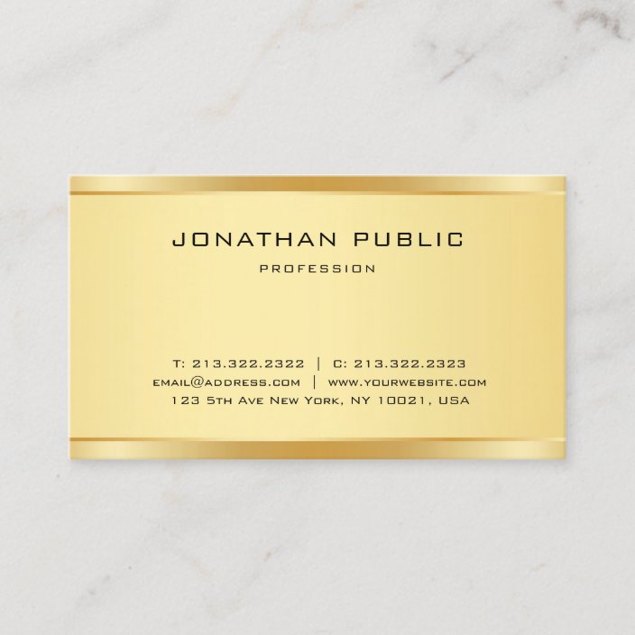 Stylish Faux Gold Modern Simple Elegant Template Business Card | Zazzle.com
