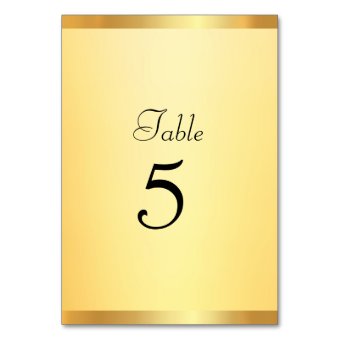 Stylish Faux Gold Modern Template Glamorous Table Number | Zazzle