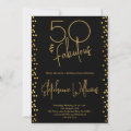 Stylish Fifty & Fabulous Gold Script 5oth Birthday Invitation | Zazzle