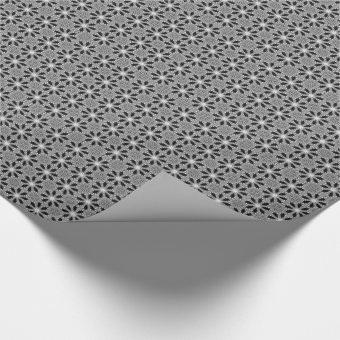 Stylish Floral Dark Grey Black Wrapping Paper | Zazzle