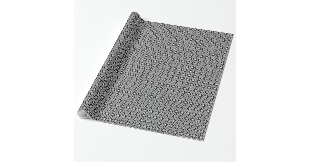 Stylish Floral Dark Grey Black Wrapping Paper | Zazzle