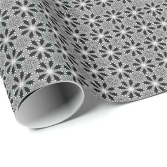 Stylish Floral Dark Grey Black Wrapping Paper | Zazzle