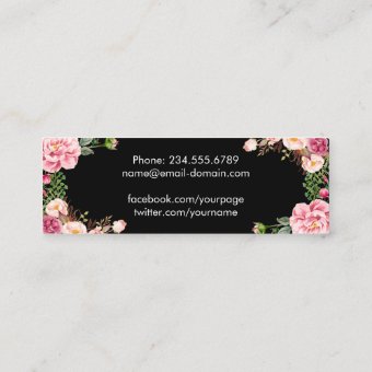 Stylish Floral Flowers Graduation Name Card | Zazzle