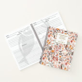 Stylish Floral Neutrals Pretty Personalized Recipe Notebook | Zazzle