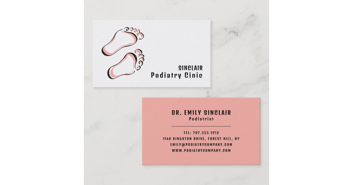 Stylish Footprints, Podiatry Clinic, Podiatrist Business Card | Zazzle