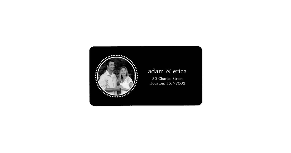 Stylish Frame Photo Address Labels (Black) | Zazzle
