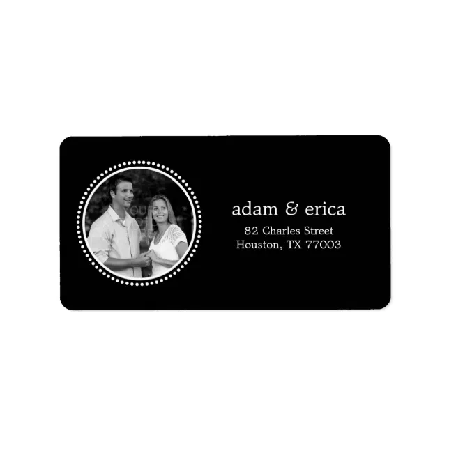 Stylish Frame Photo Address Labels (Black) | Zazzle