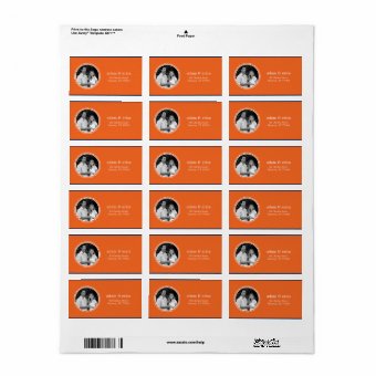 Stylish Frame Photo Address Labels (Orange) | Zazzle