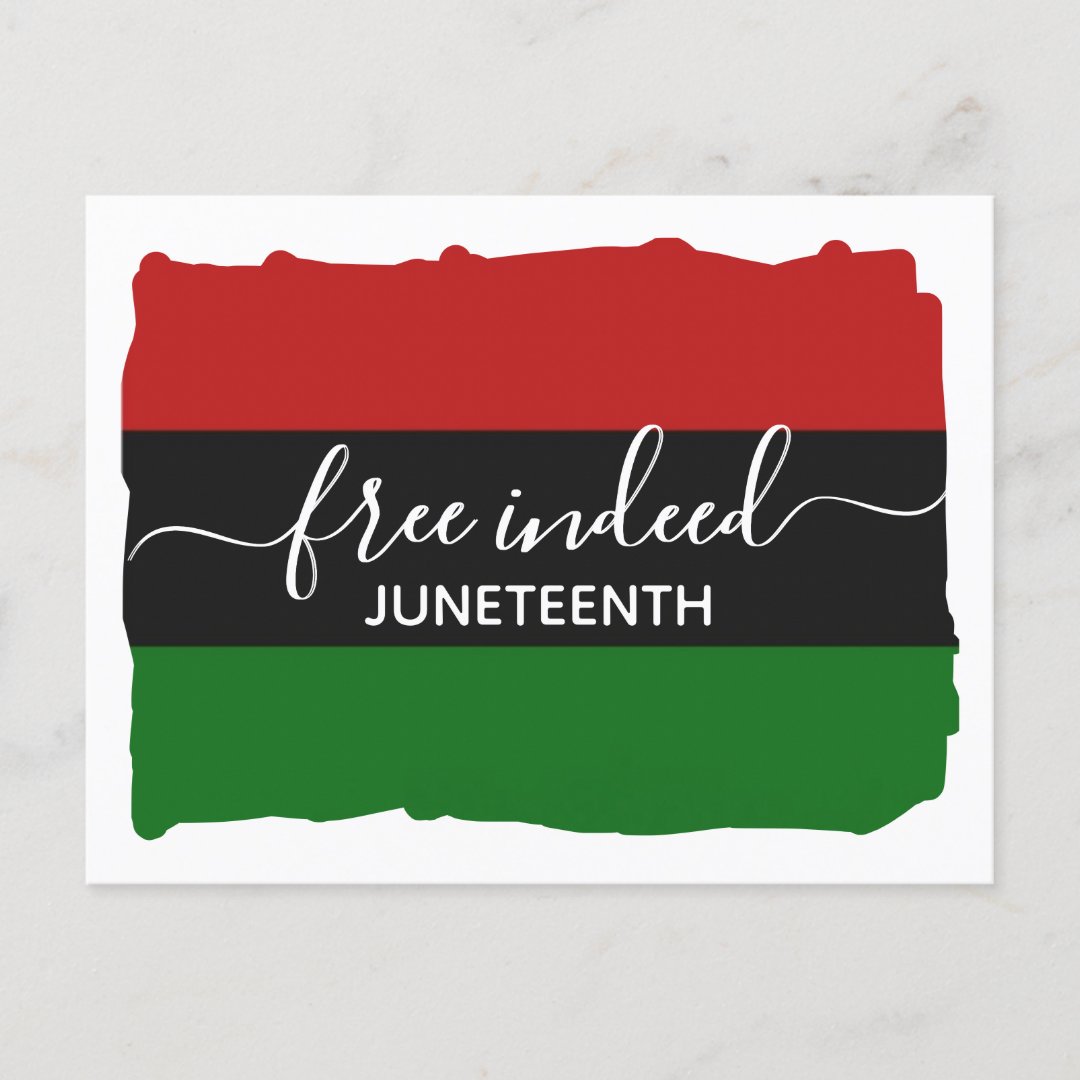 Stylish FREE INDEED Pan African JUNETEENTH Postcard | Zazzle