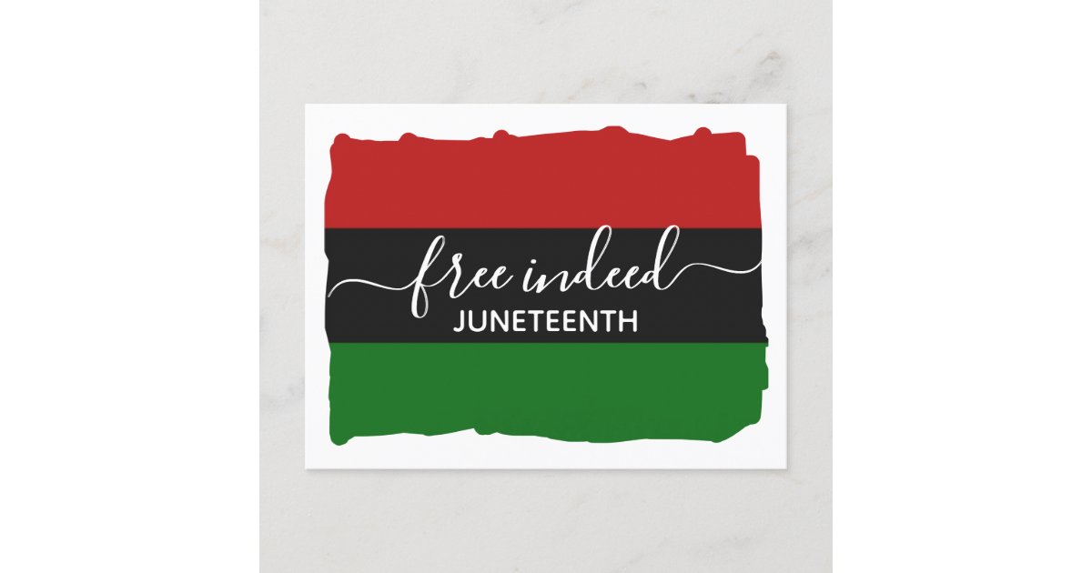 Stylish FREE INDEED Pan African JUNETEENTH Postcard | Zazzle